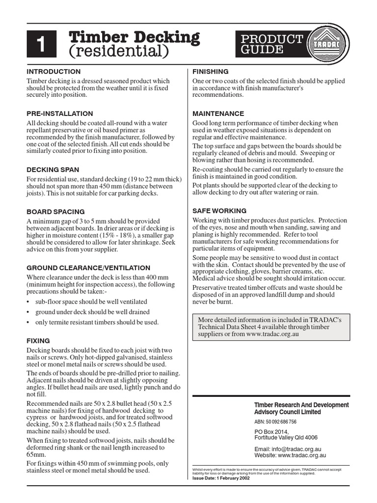 1 Timber Decking Guide | Download Free PDF | Lumber | Building Engineering