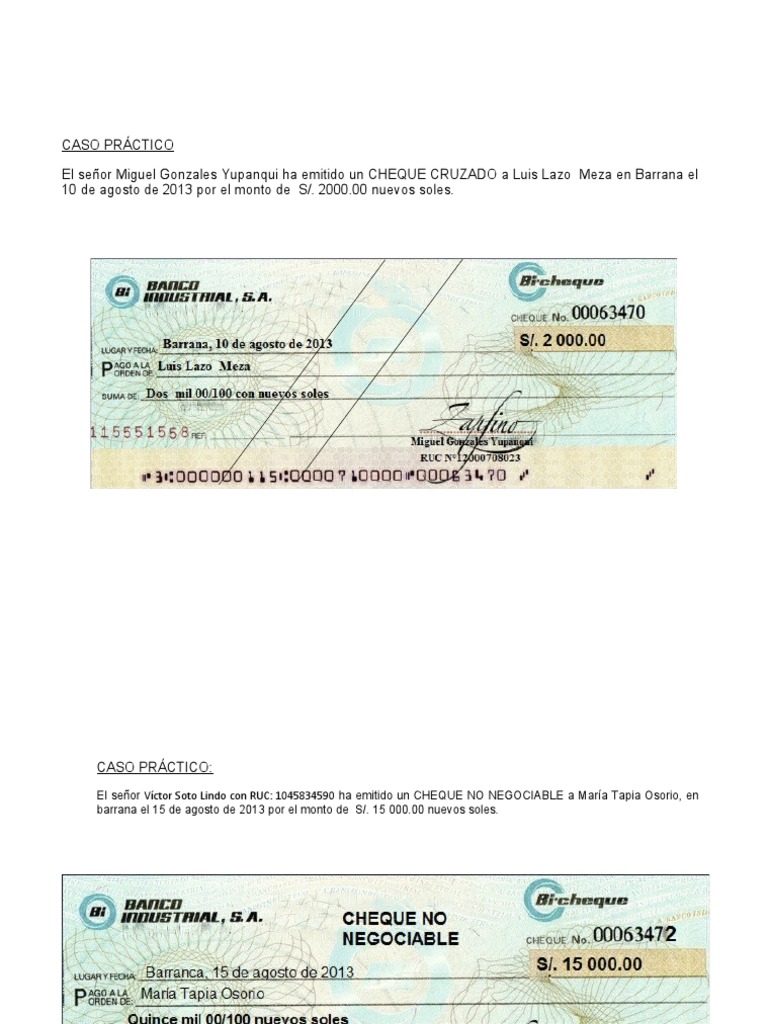 Caso Práctico Cheque | PDF
