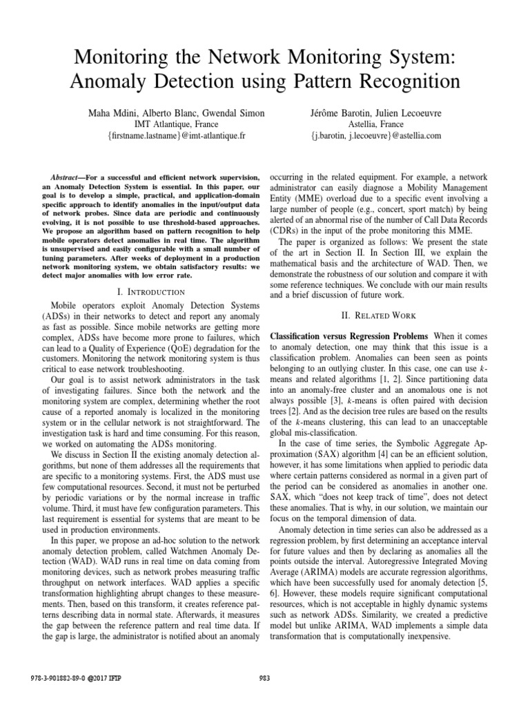 Monitoring the Network Monitoring System: Anomaly Detection using ...