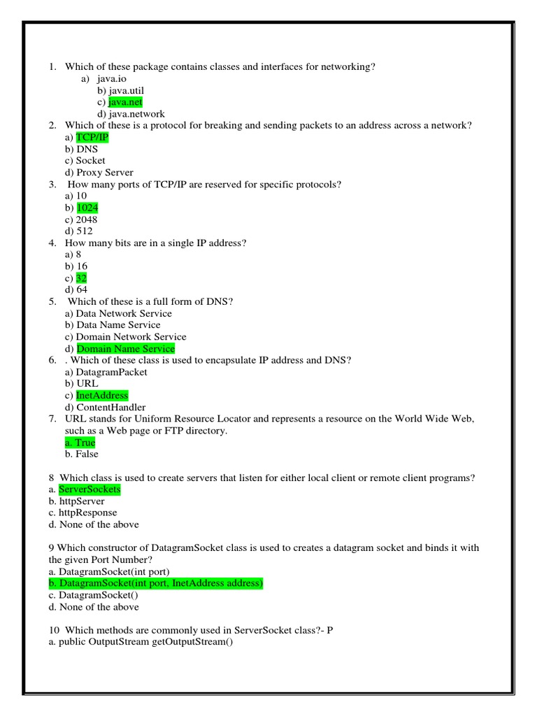 Java Networking and RMI Interview Questions | PDF | Port (Computer Networking) | Network Socket