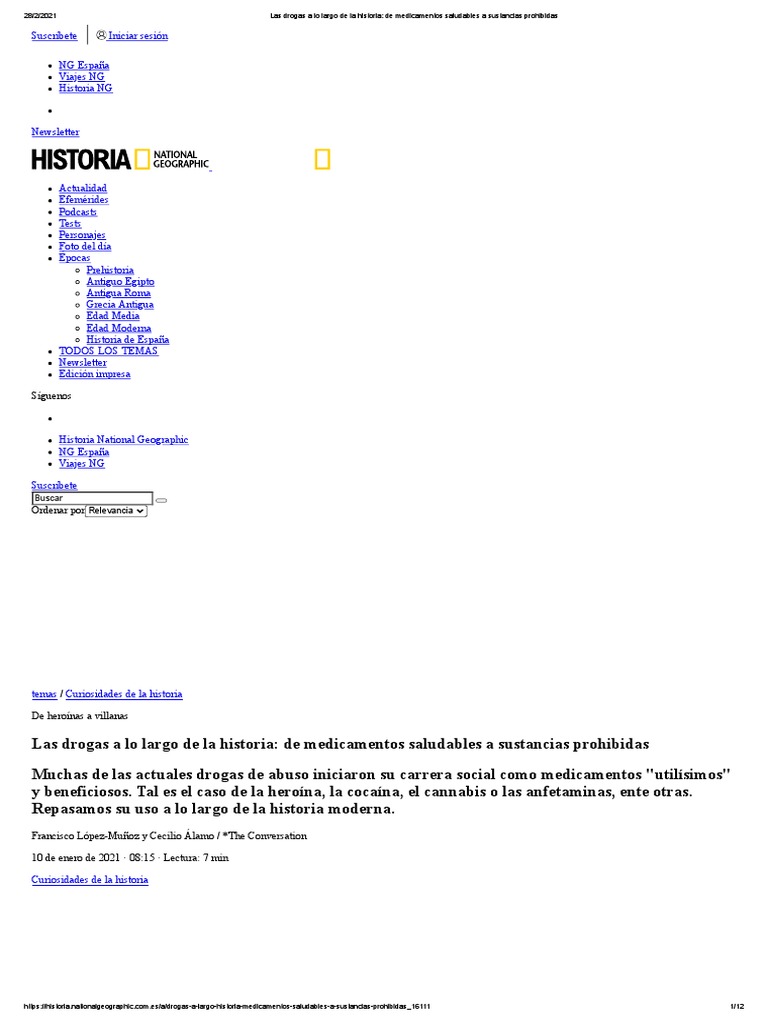 Las Drogas A Lo Largo De La Historia De Medicamentos Saludables A