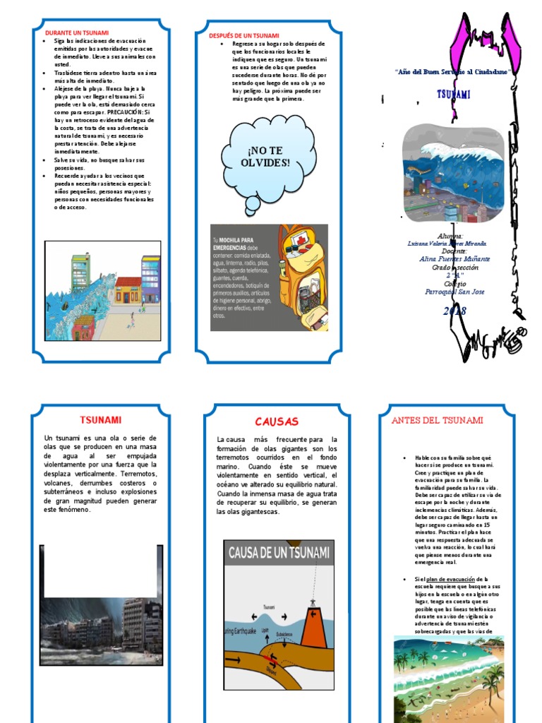 Hojas De Trabajo Sobre Tsunamis Para La Escuela Secundaria Guía