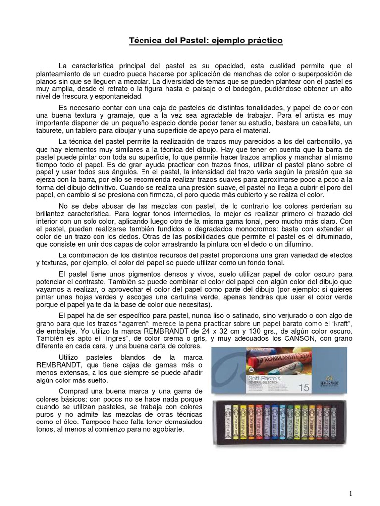 Pastel Tecnica | PDF | Pinturas | Dibujo