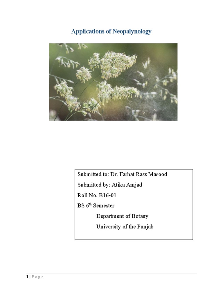 Applications of Neopalynology | PDF | Allergy | Botany