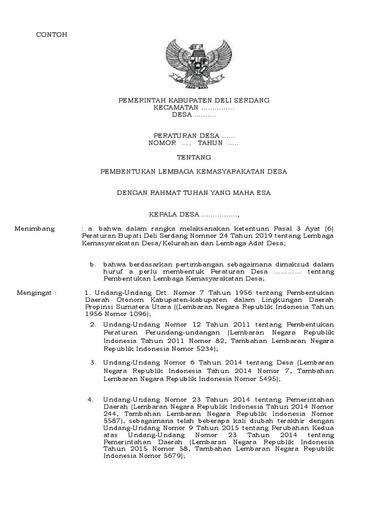 Contoh Perdes Lkd-Dikonversi | PDF