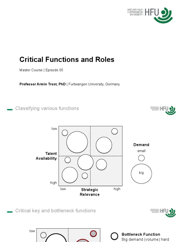 Critical Functions and Roles: Master Course - Episode 05 | PDF ...