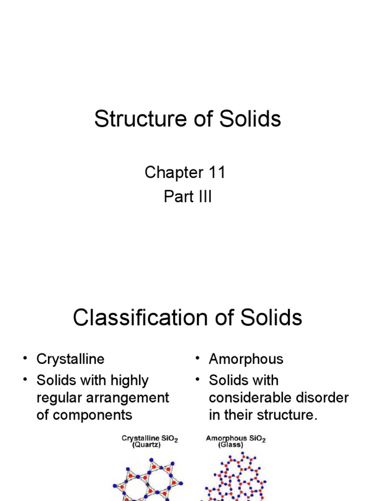 Classification and Structure of Solids: An In-Depth Look at Crystalline ...