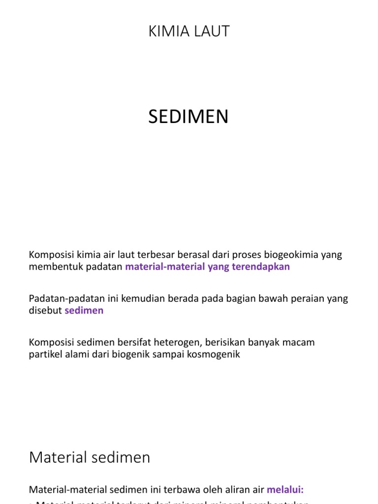 Kimia dan Klasifikasi Sedimen Laut | PDF