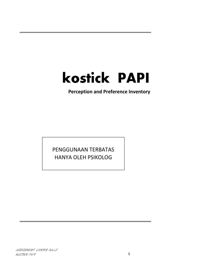 Soal Kostick PAPI | PDF