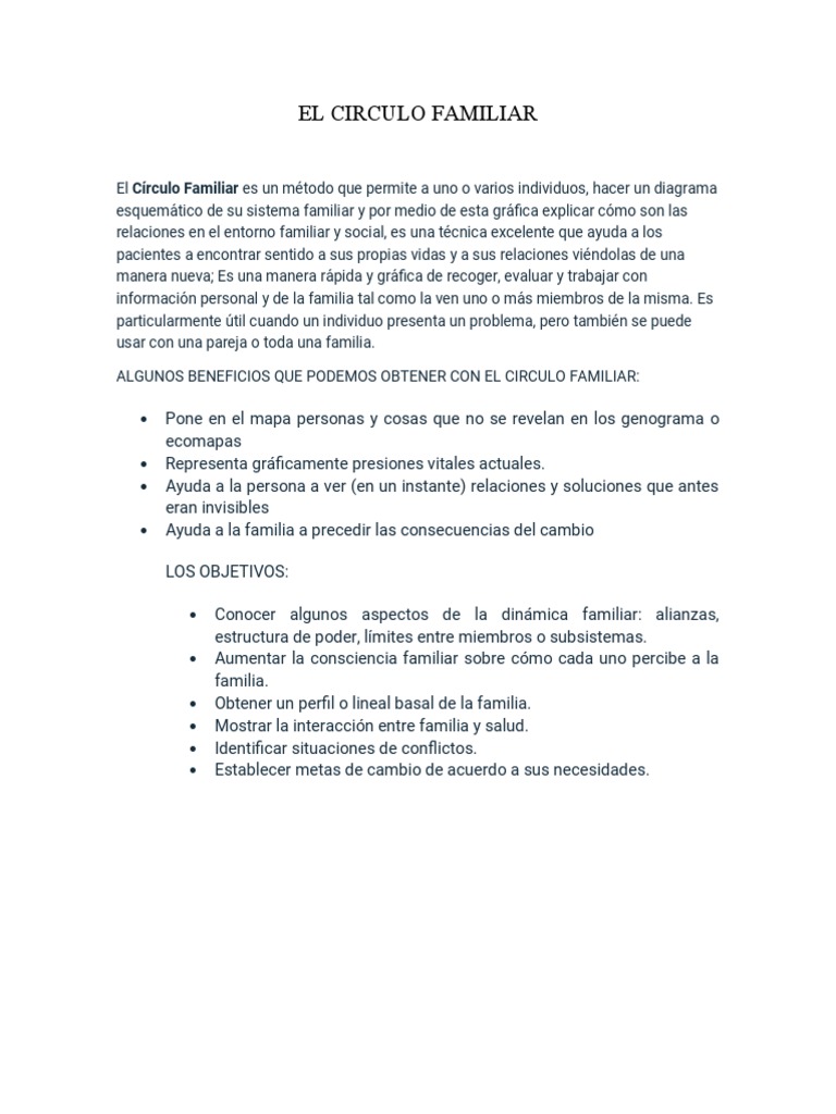 Método del Círculo Familiar | PDF