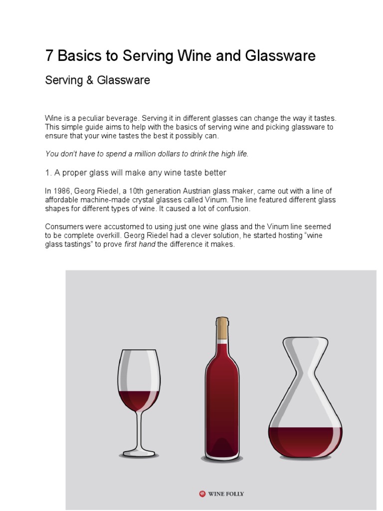 7 Basics To Serving Wine and Glassware | PDF | Aroma Of Wine | Wine