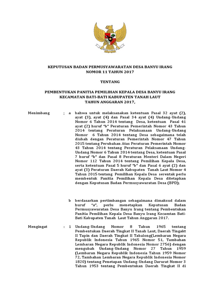 SK BPD Pilkades 2017 | PDF