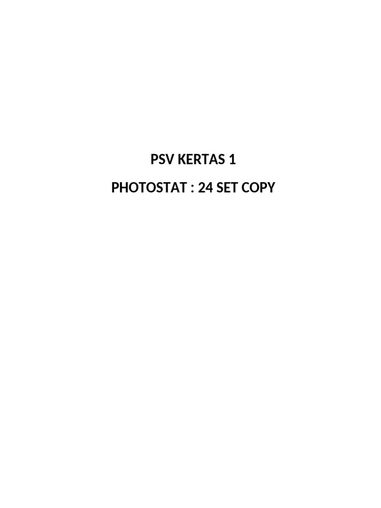 PSV Kertas 1 Form 4 | PDF