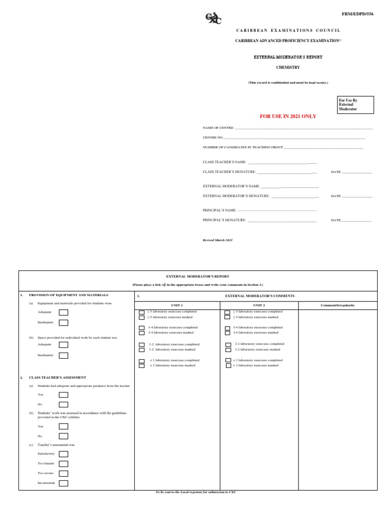 FRM/EDPD/556: For Use in 2021 Only | PDF | Educational Assessment And ...