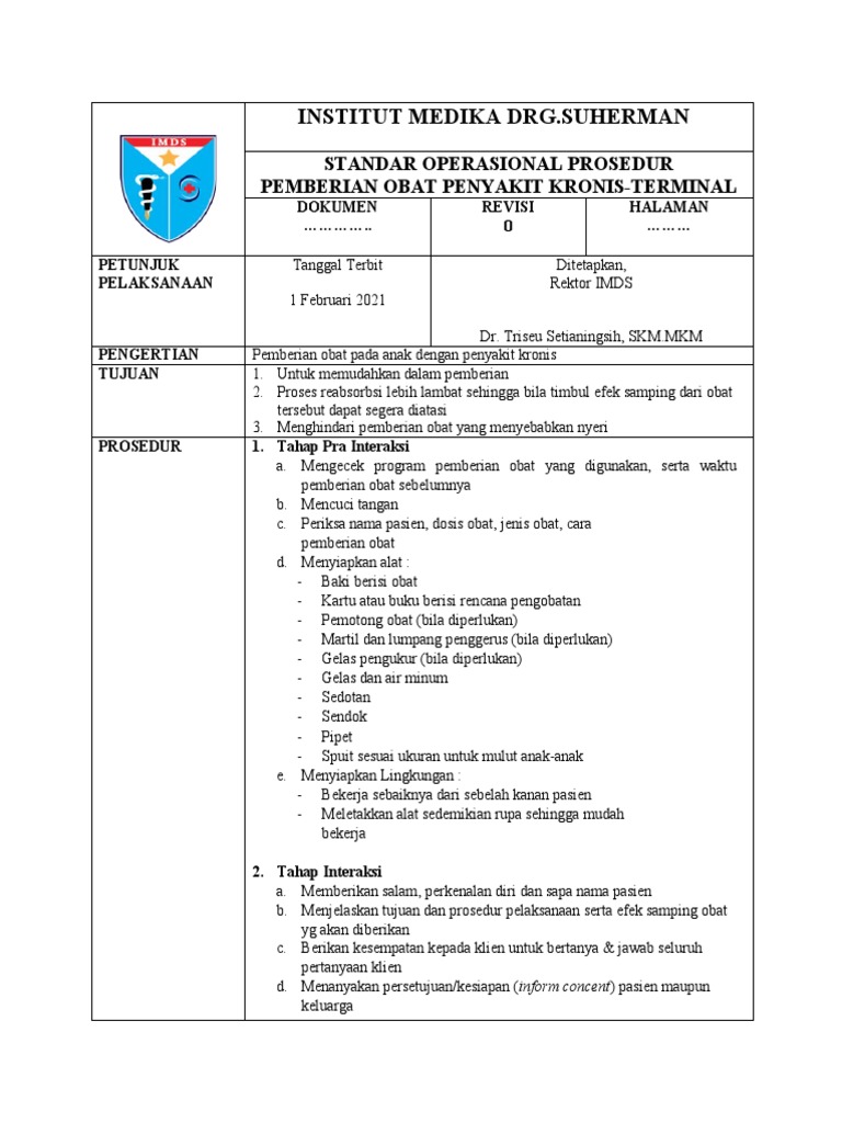 SOP+pemberian+obat+pada+penyakit+kronis-terminal | PDF