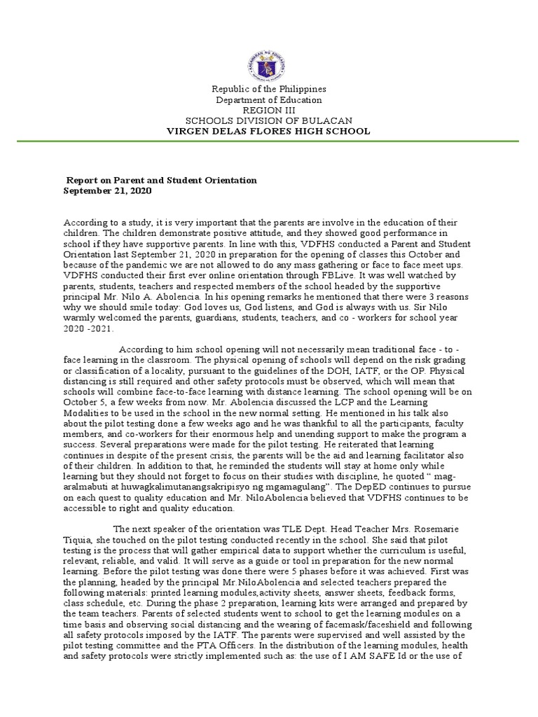 Parent and Student Orientation | PDF | Teachers | Learning