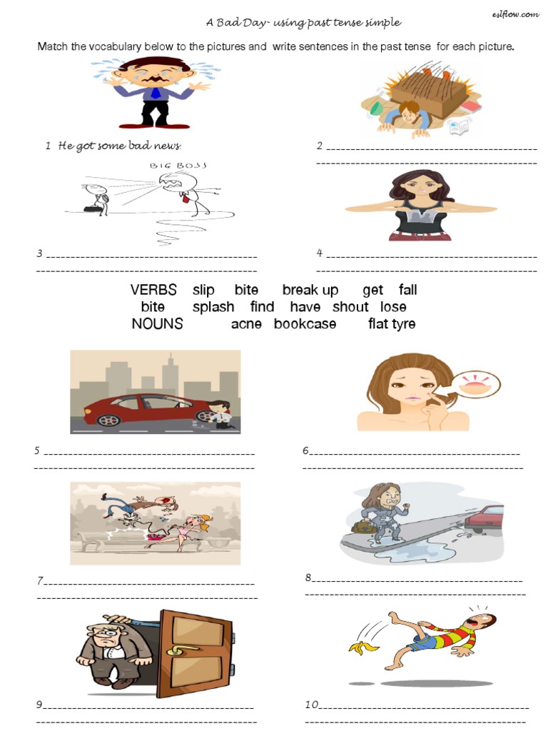 A Bad Day Past Tense Simple | PDF