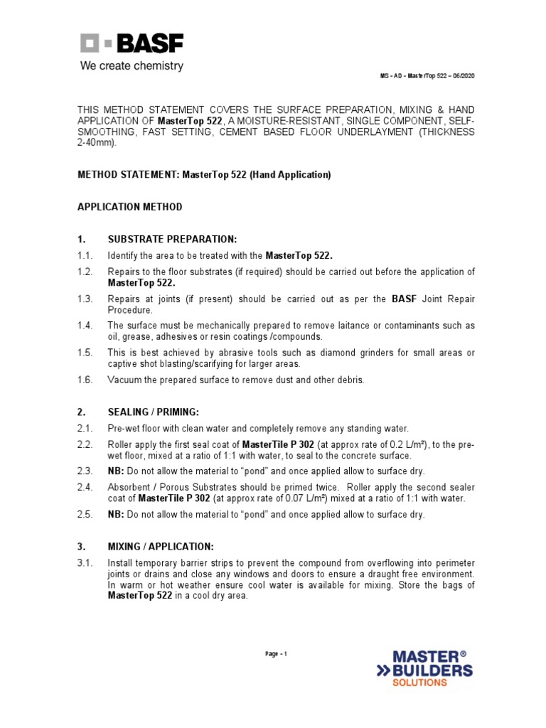 Ms - Ad - Mastertop 522 - 06/2020 | Download Free PDF | Adhesive ...