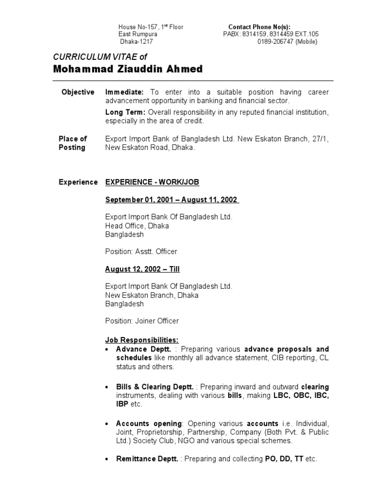 Mohammad Ziauddin Ahmed: Curriculum Vitae of | PDF | Bangladesh