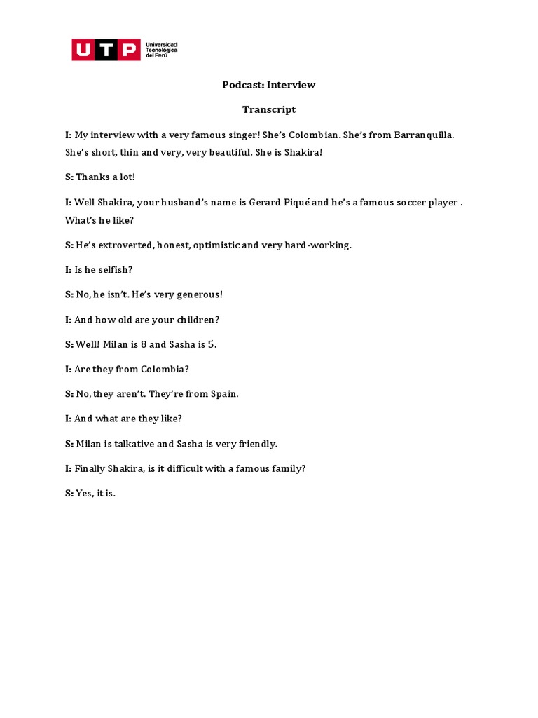 Week 7 - Transcript - Interview | PDF