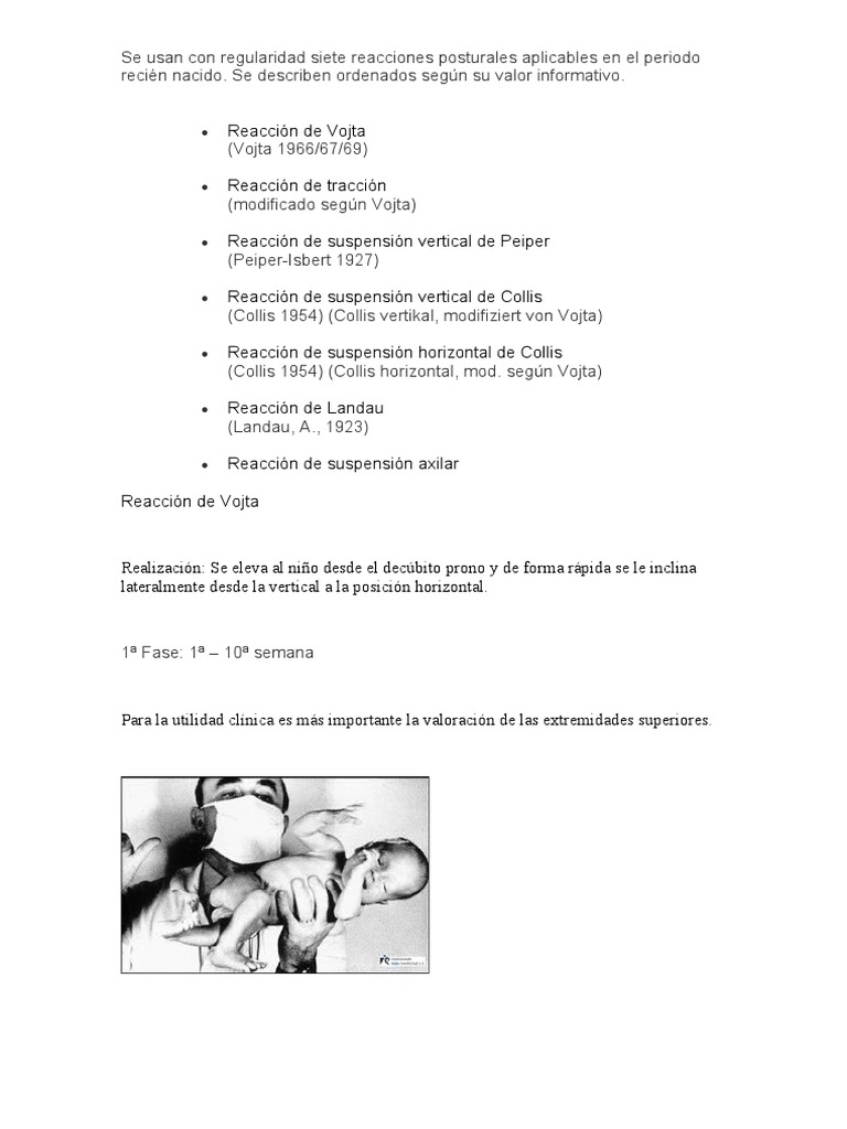 Reacciones Posturales de Vojta en Neonatos | PDF | Pie | Rodilla