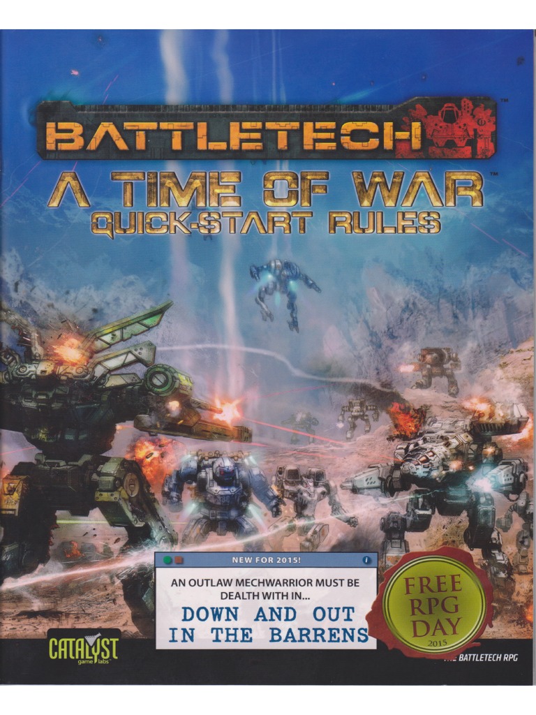 A Time of War - Quick-Start Rules (Free RPG Day 2015) | PDF