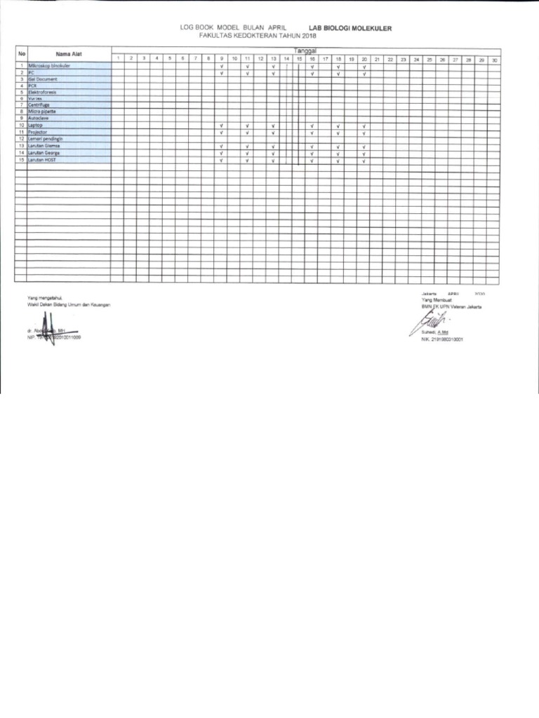 Contoh Log Book Kegiatan Di Lab | PDF
