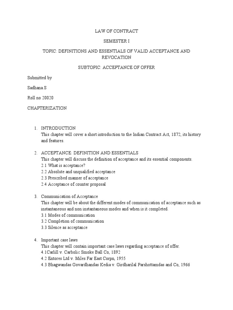 CONTRACT Rough Draft | PDF