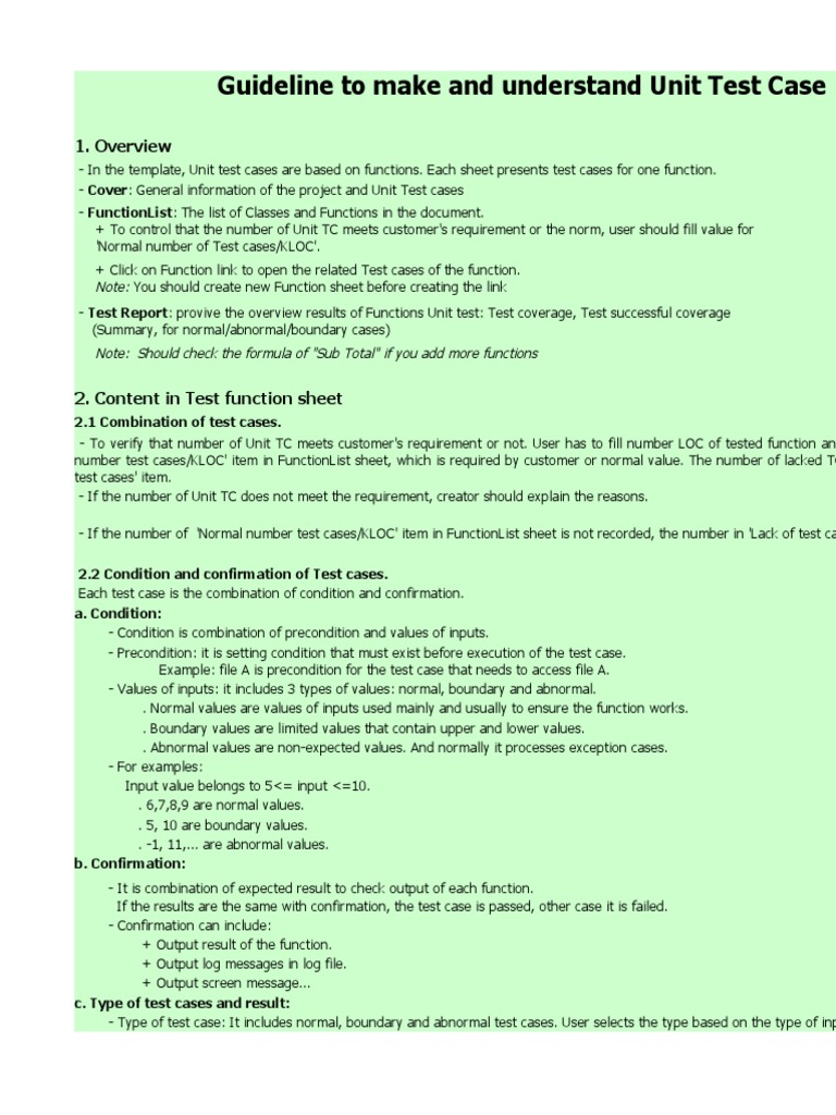 Template - Unit Test Case | PDF | Unit Testing | Computer Programming
