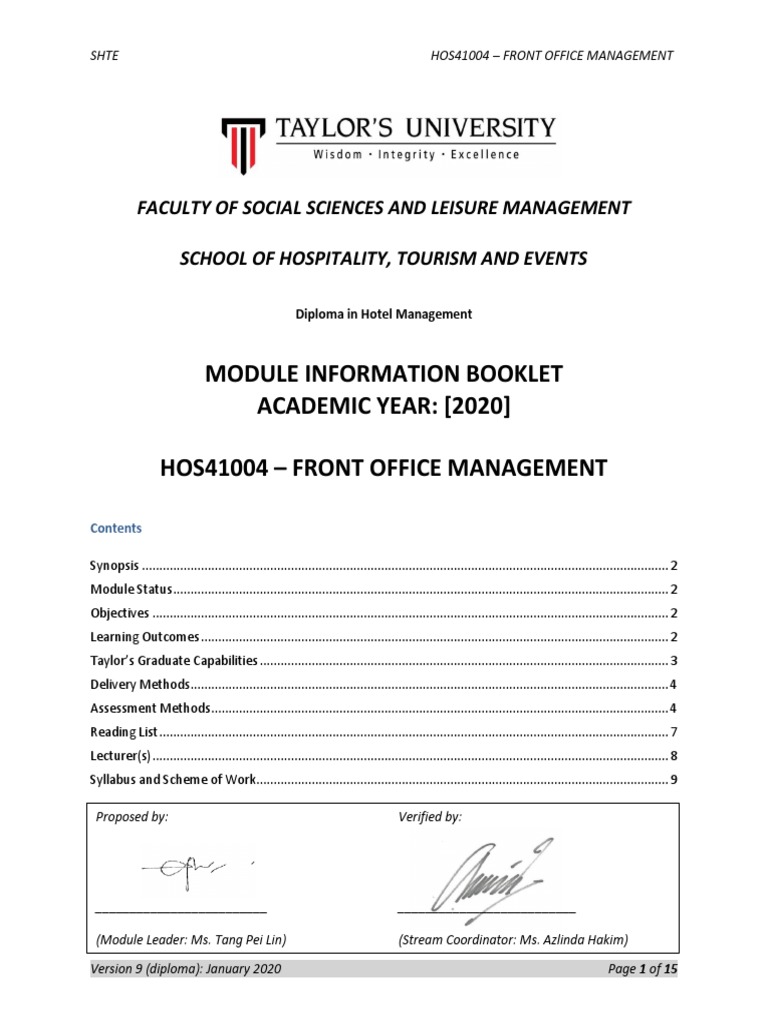 Front Office Management Module Overview | PDF | Educational Technology ...