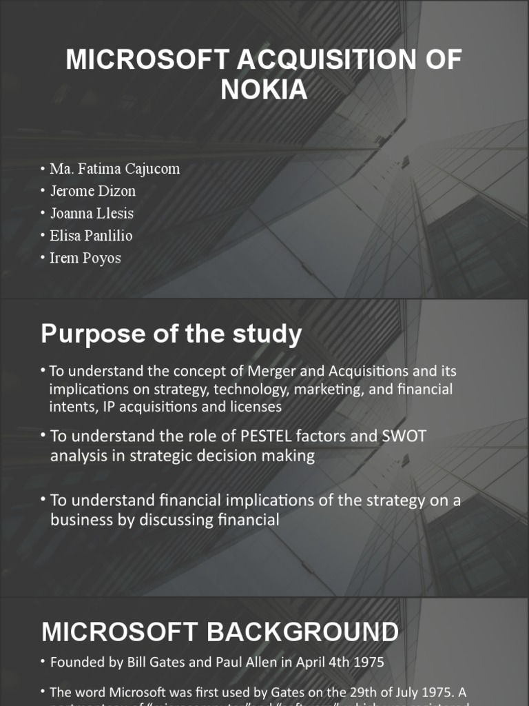 Microsoft Acquisition of Nokia | PDF | Nokia | Mergers And Acquisitions