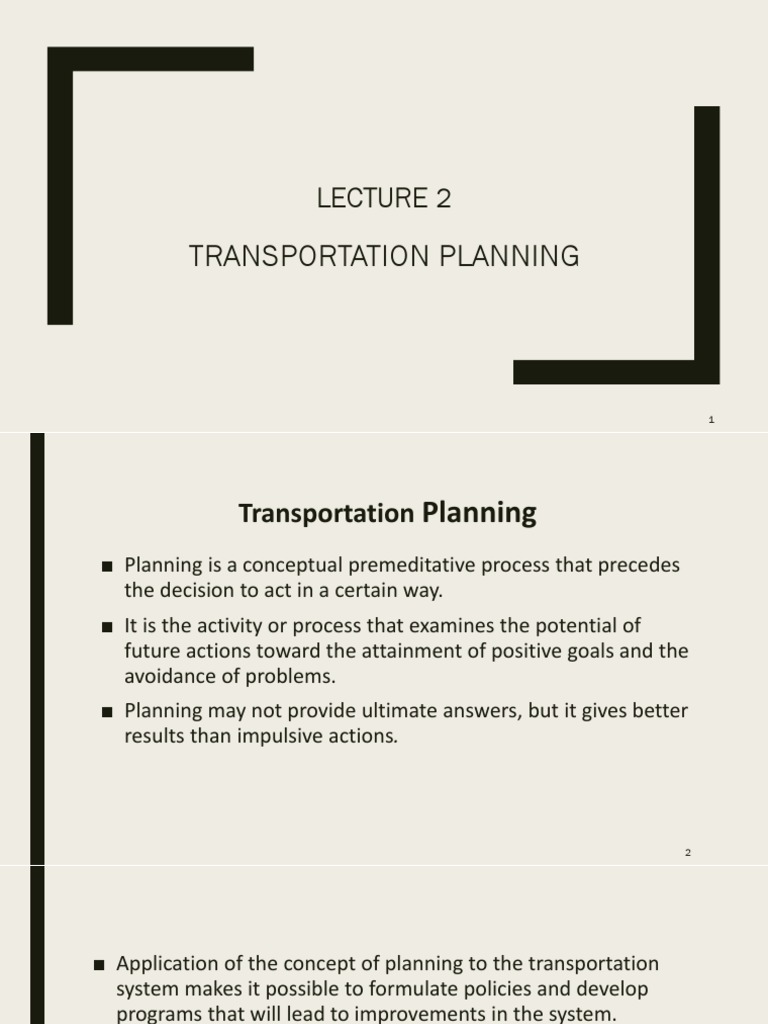 Transportation Planning Overview | PDF | Errors And Residuals ...