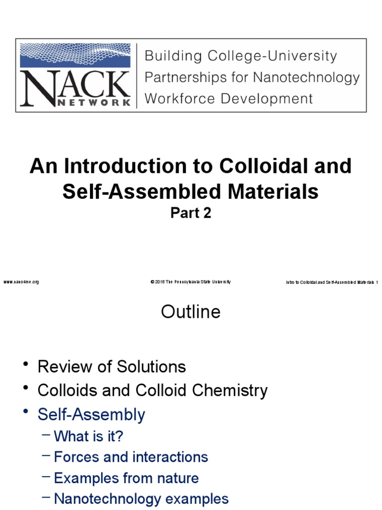 An Introduction To Colloidal and Self-Assembled Materials | PDF ...