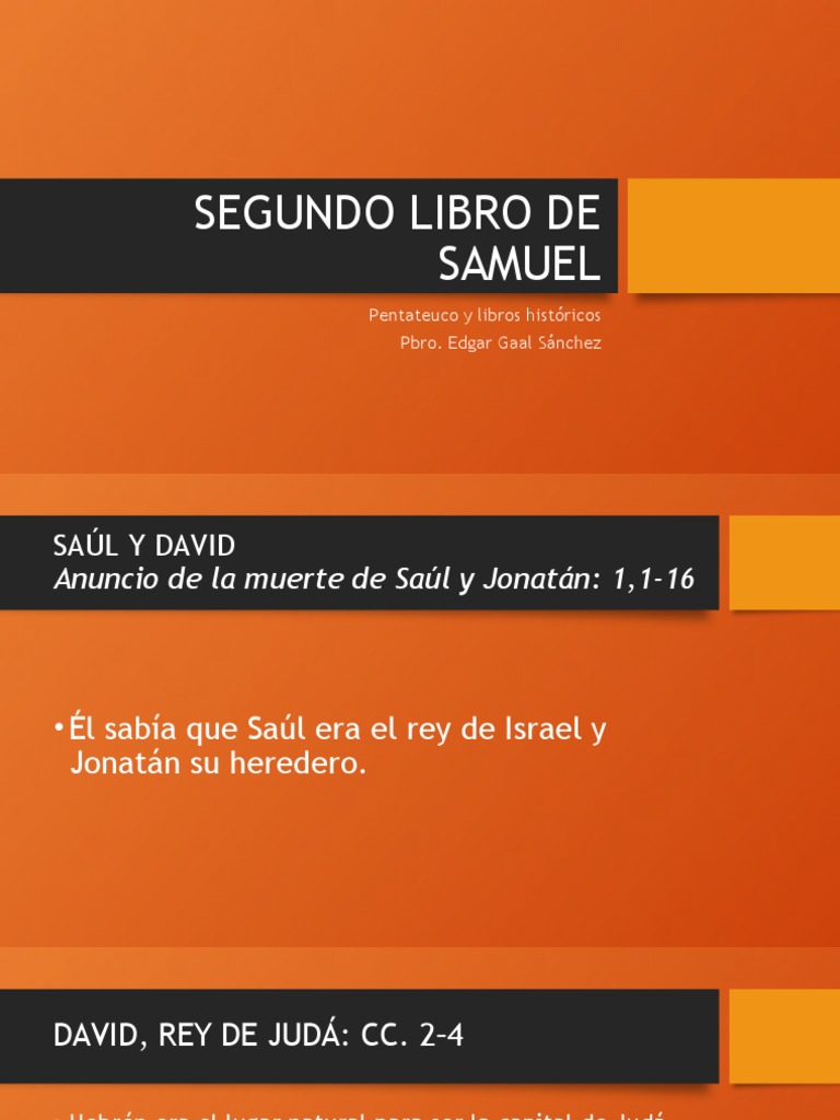 El Segundo Libro de Samuel 2 | PDF | David | Arca de la Alianza