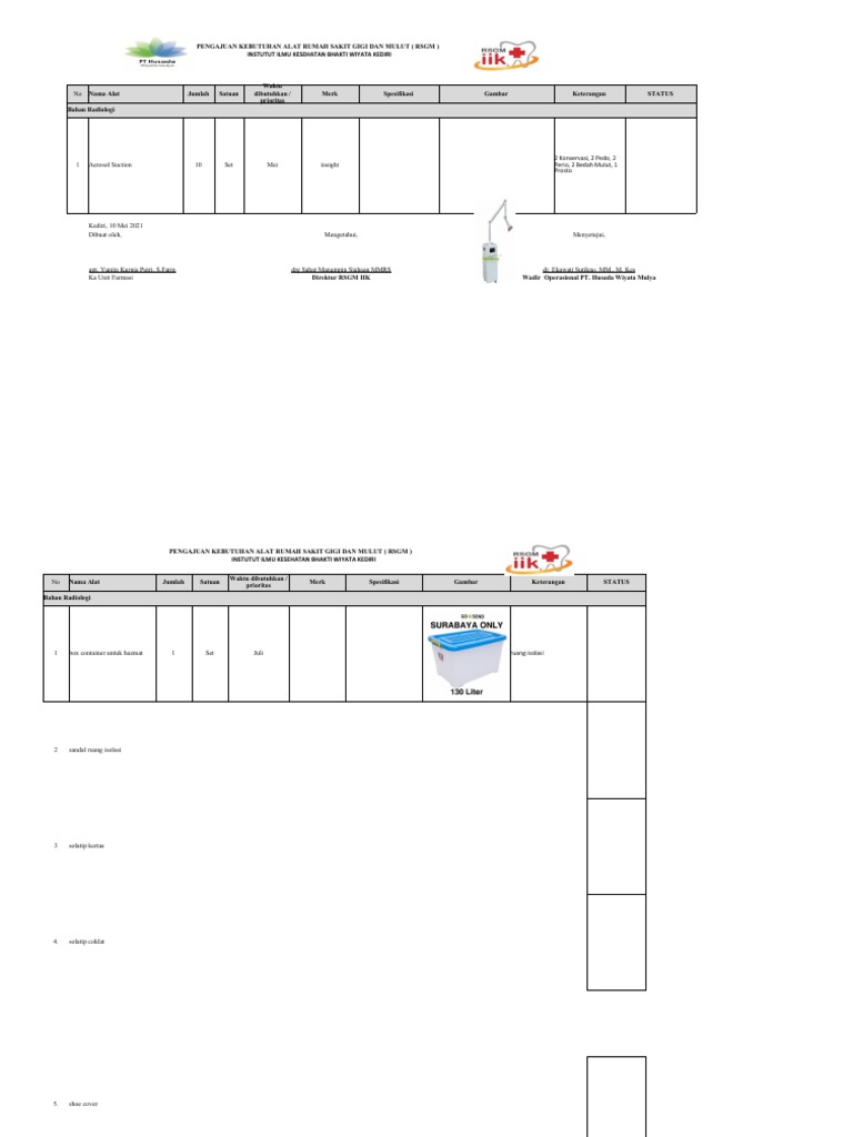 Contoh List Order Barang Order Barang | PDF