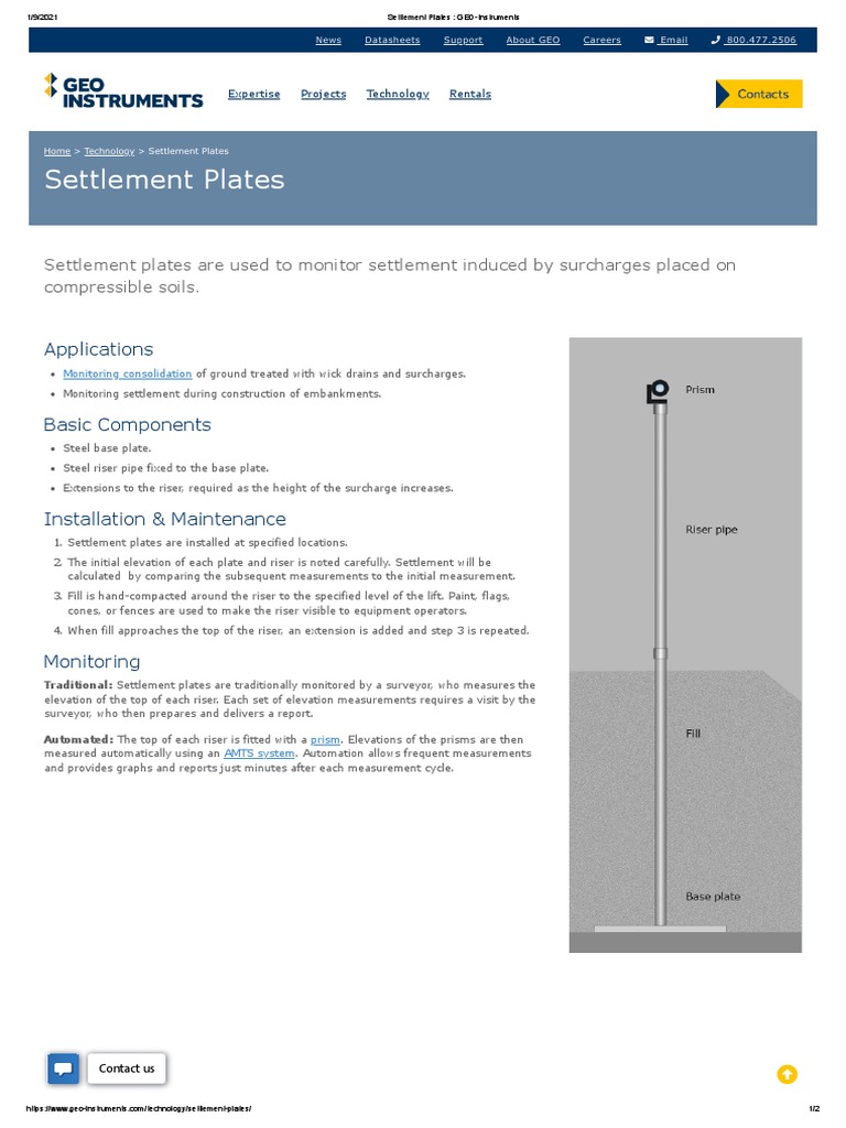 Settlement Plates - GEO-Instruments | PDF | Civil Engineering | Nature
