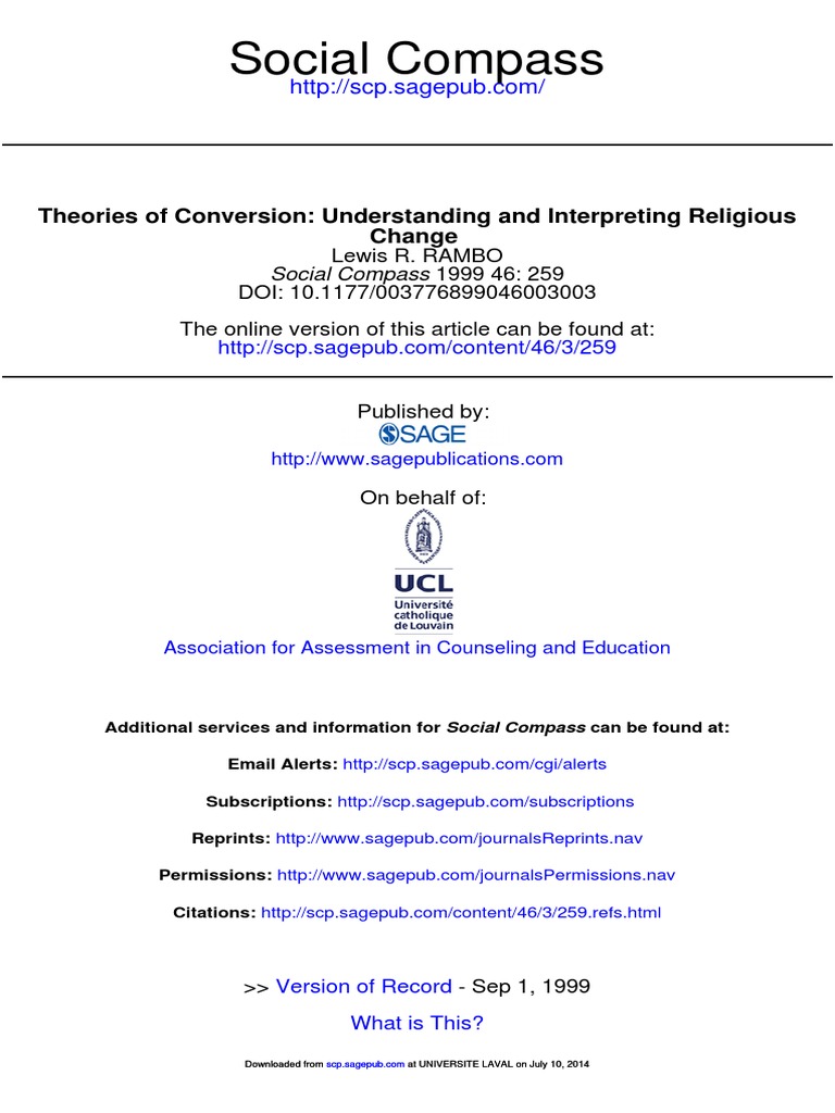 Social Compass: Change Theories of Conversion: Understanding and ...