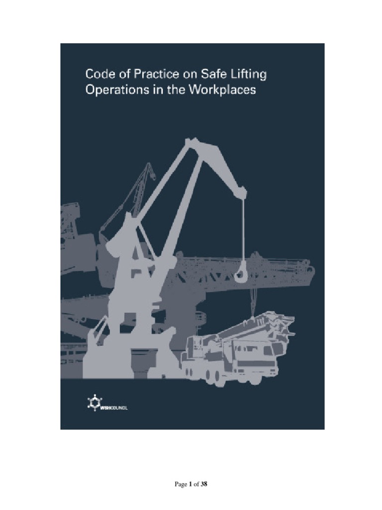 Code of Practice For Safe Lifting Operations at Workplaces Online | PDF | Crane (Machine ...