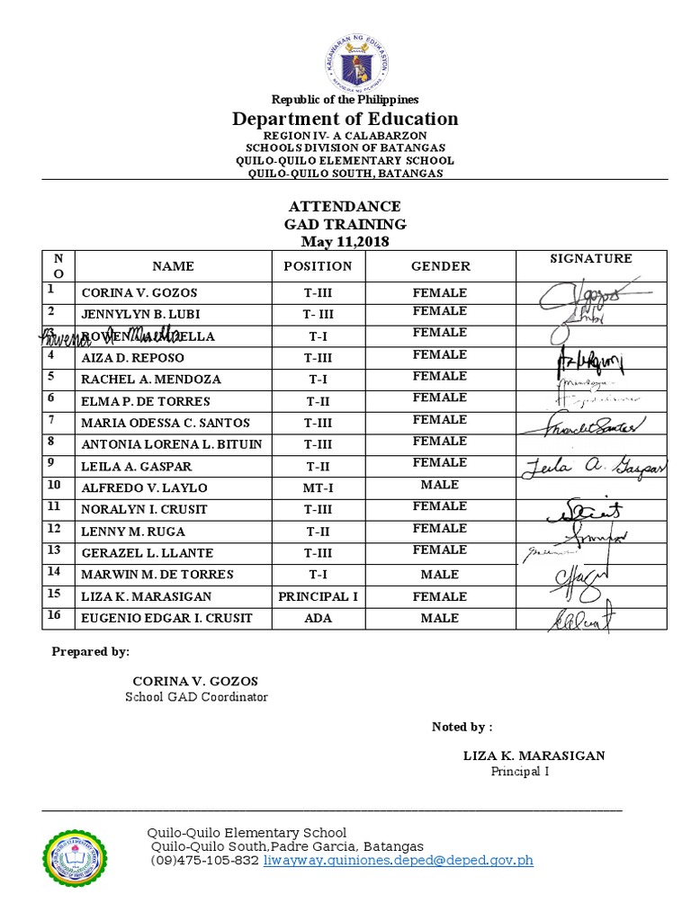 Department of Education: Attendance Gad Training May 11,2018 | PDF ...