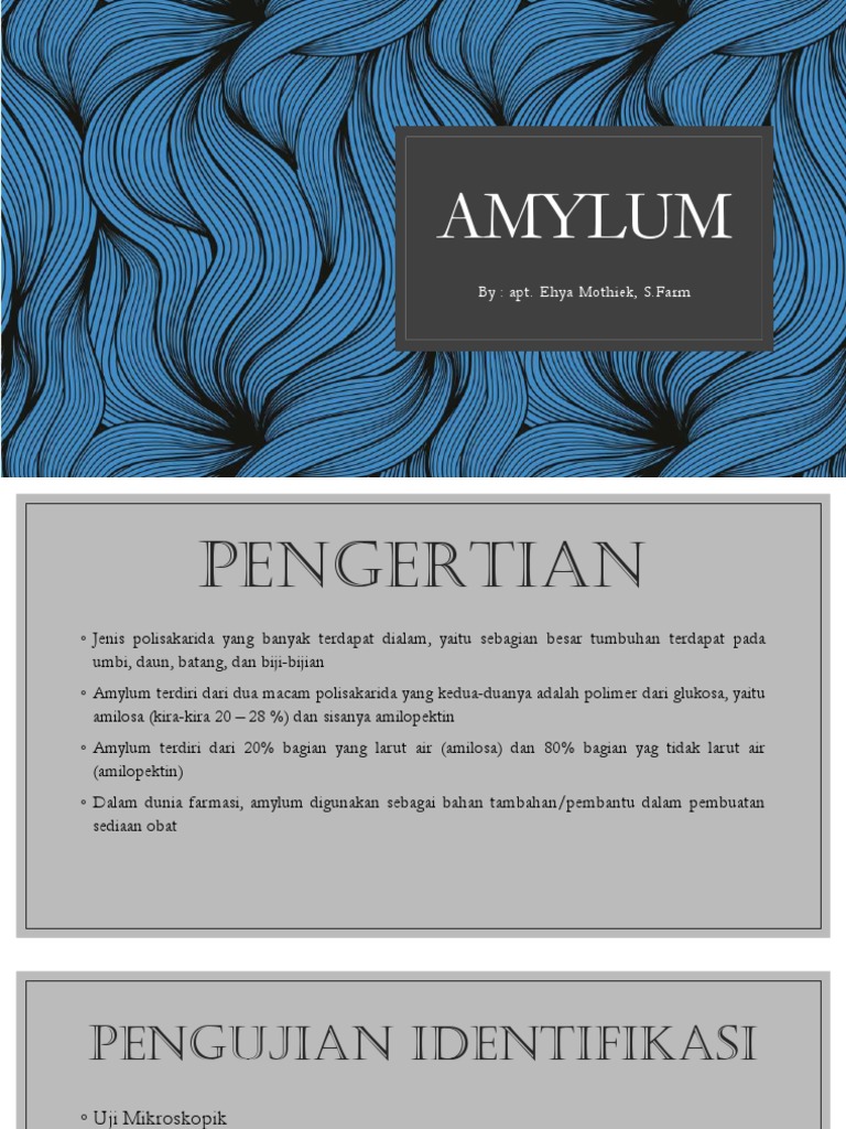 Ciri dan Jenis Amylum dalam Farmasi | PDF