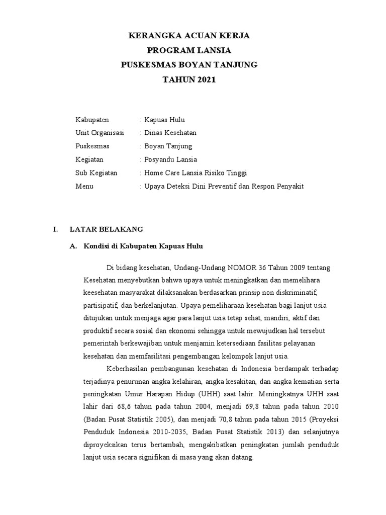 Kak Posyandu Lansia BT | PDF