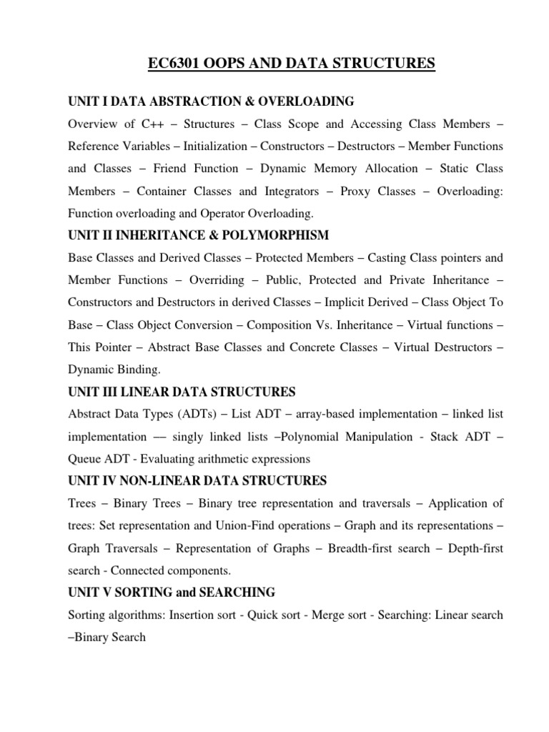 EC6301 - Notes | PDF | Class (Computer Programming) | Constructor ...