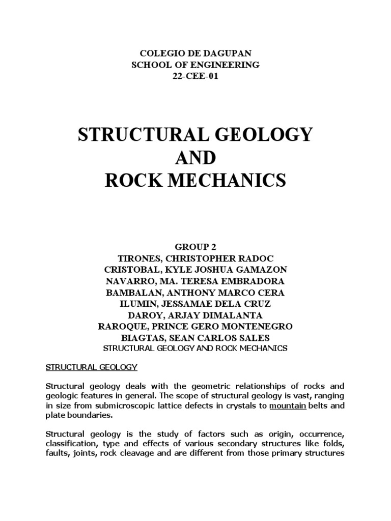 Structural Geology AND Rock Mechanics | PDF | Fault (Geology ...