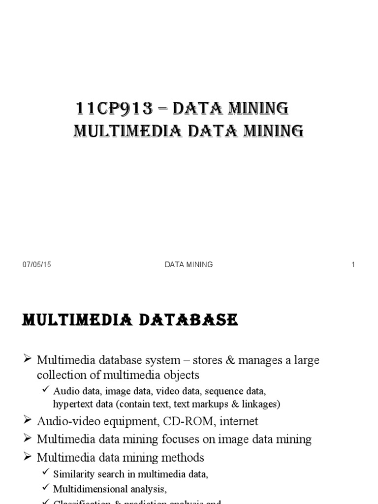 Multimedia DataMining | PDF | Information Retrieval | Computing
