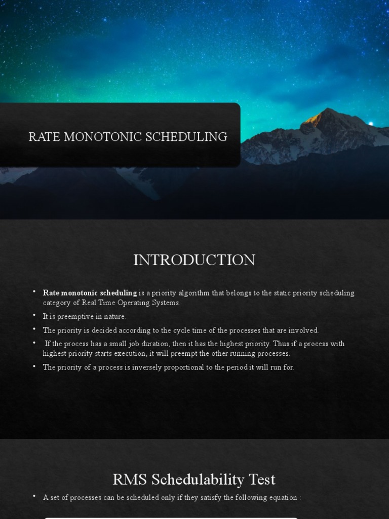 Rate Monotonic Scheduling Pdf Scheduling Computing Algorithms