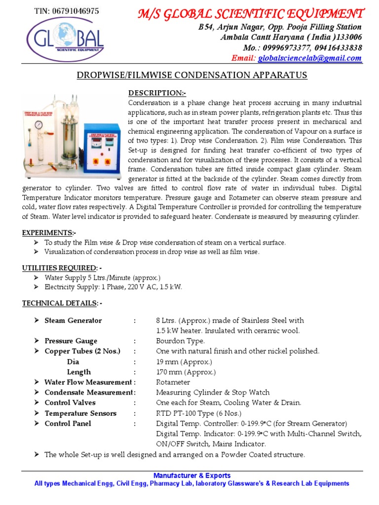 Dropwise and Filmwise Condensation Unit | PDF | Condensation | Steam
