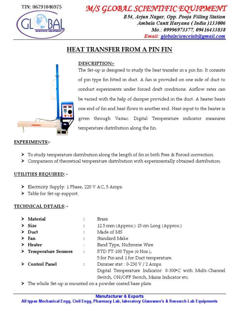 Heat Transfer From A Pin Fin | PDF