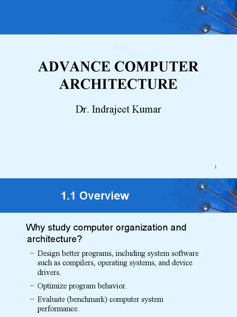 Advance Computer Architecture: Dr. Indrajeet Kumar | PDF | Random Access Memory | Cpu Cache