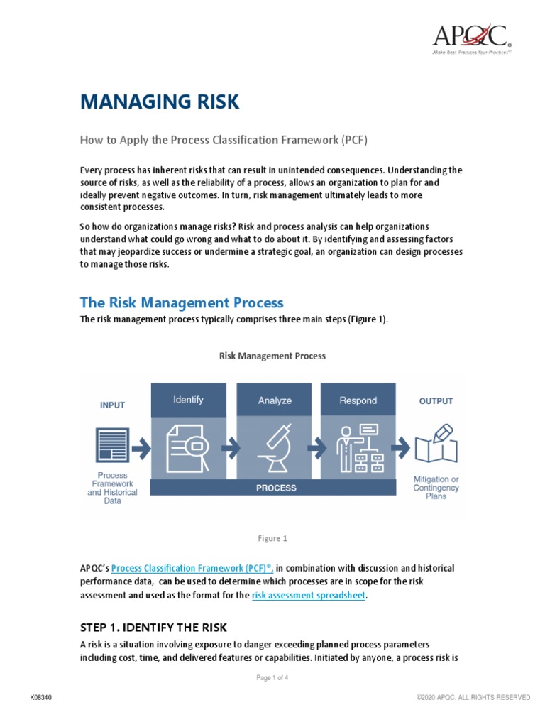 K08340 - Managing Risk - How To Use A Process Classification Framework ...