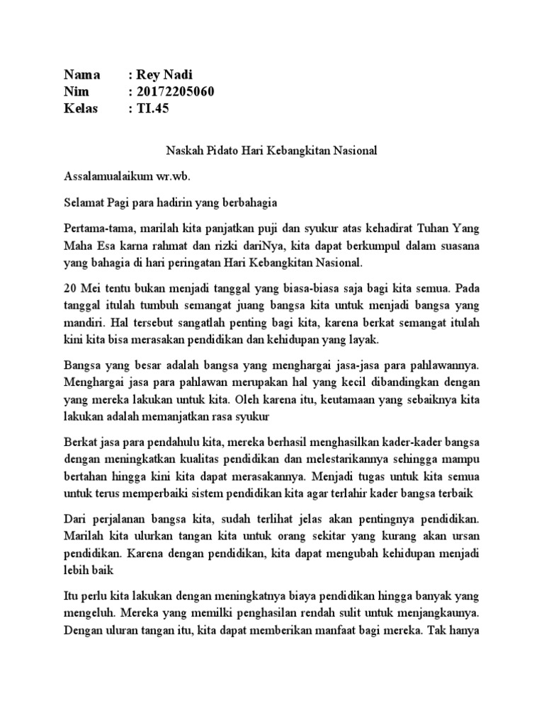 Contoh Naskah Pidato | PDF